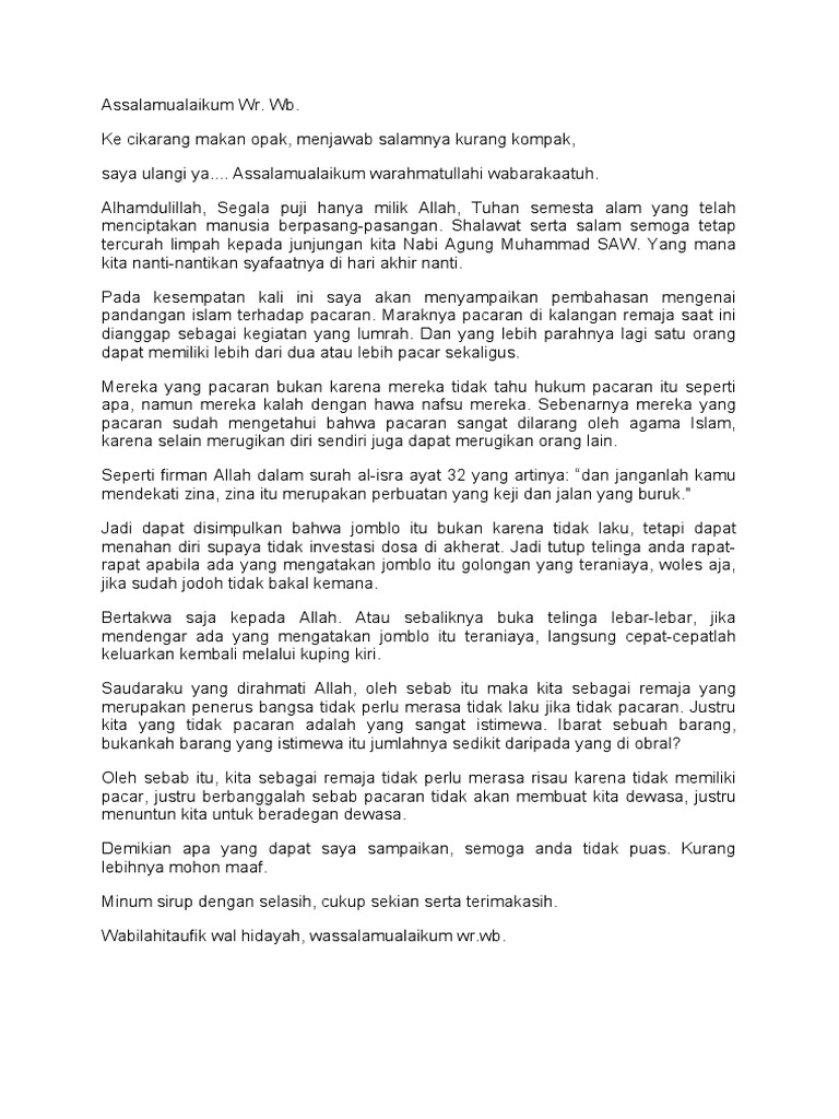 Teks Pidato Anak (Dacil) | PDF