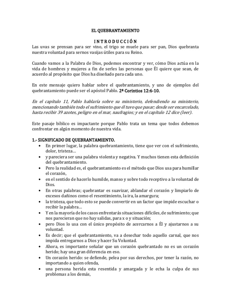 El Quebrantamiento | PDF | Oración | Pablo el apóstol