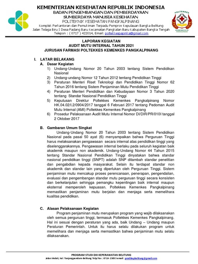 Contoh Laporan Hasil Audit | PDF