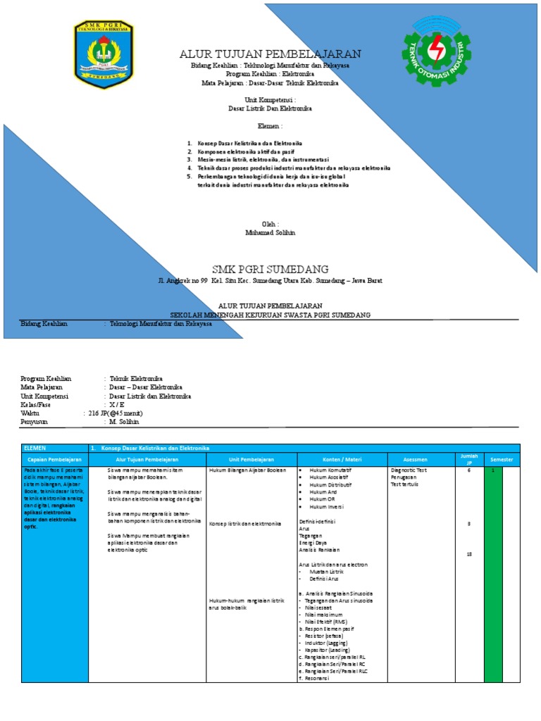 ALUR TUJUAN PEMBELAJARAN Dle | PDF