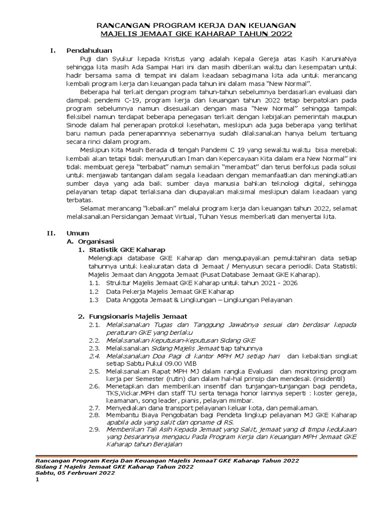 Untuk Ditampiklkan Rancangan Program 2022 | PDF