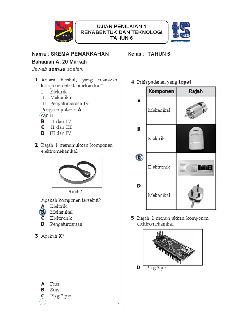 Up1 RBT T6 - Skema Markah | PDF
