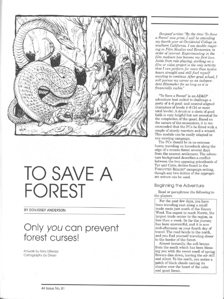 To Save A Forest - (4th-6th) | PDF