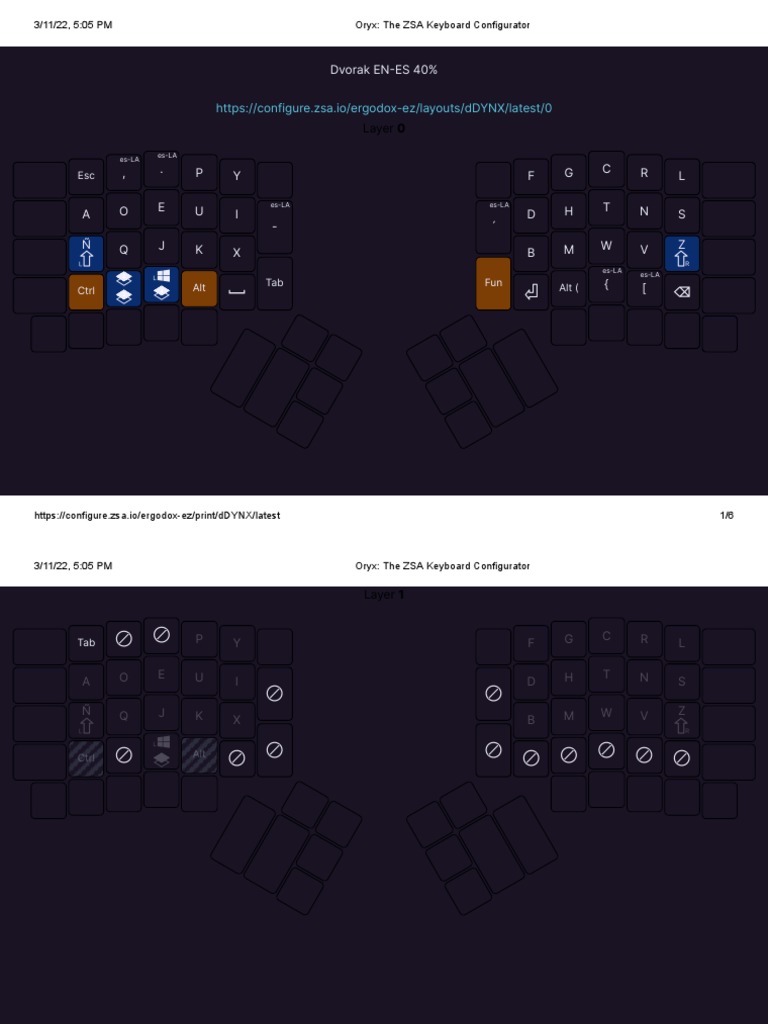 Ergodox EZ Oryx Layout Dvorak 40 EN-ES - 20220311 | PDF | Text | Input ...