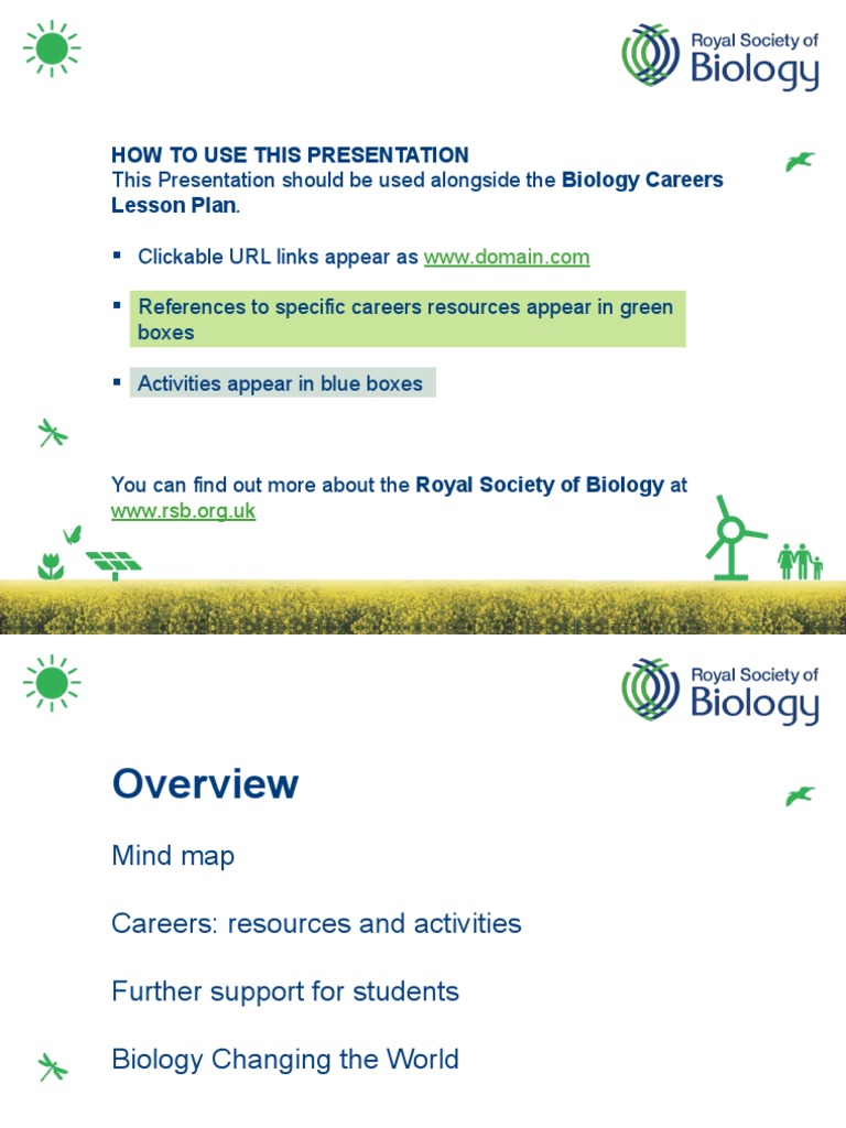 Teacher Biology Careers Lesson Presentation | PDF | Biologist | Teachers