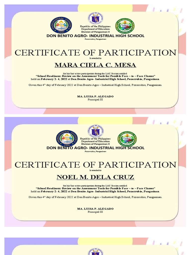 LAC 2022 CERT - Participation | PDF | Philippines