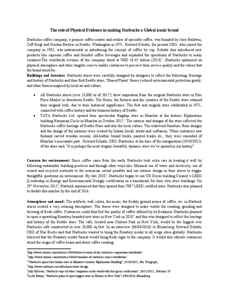 Physical Evidence-Star Bucks Case Study | PDF | Starbucks | Coffee