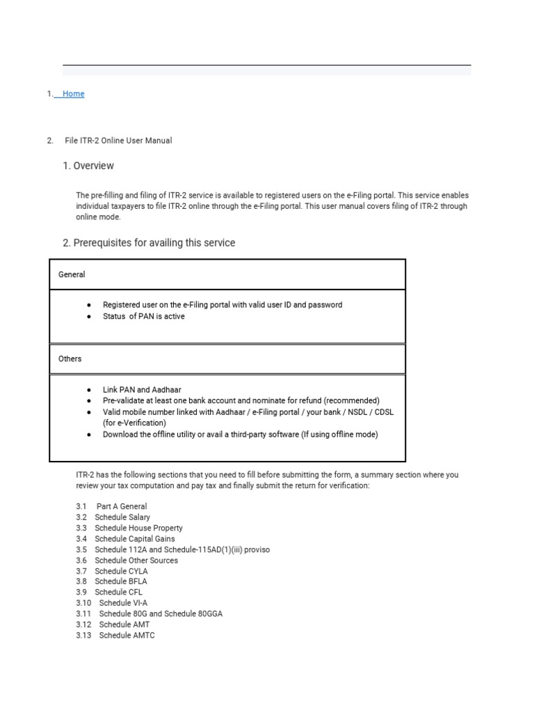 ITR-2 Online Filing User Manual | PDF | Capital Gains Tax | Tax Deduction
