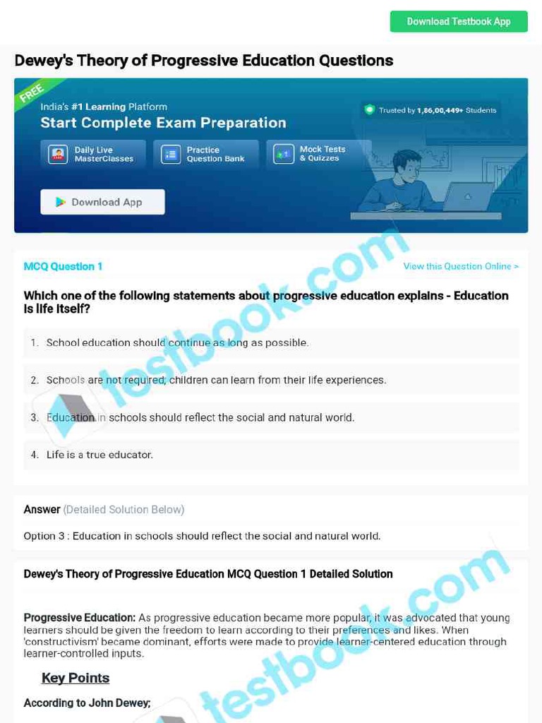 MCQ On Deweys Theory of Progressive Education 5eea6a1539140f30f369f4d5 ...