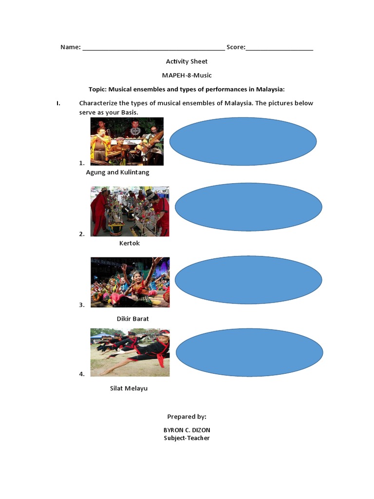 Topic: Musical Ensembles and Types of Performances in Malaysia: I | PDF ...
