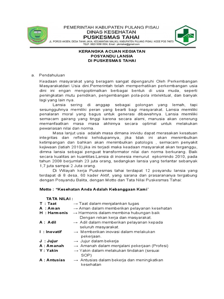 KAK Posyandu Lansia | PDF