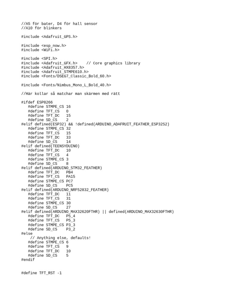 Speedometer and Blinkers Arduino Code | PDF | Electrical Engineering ...
