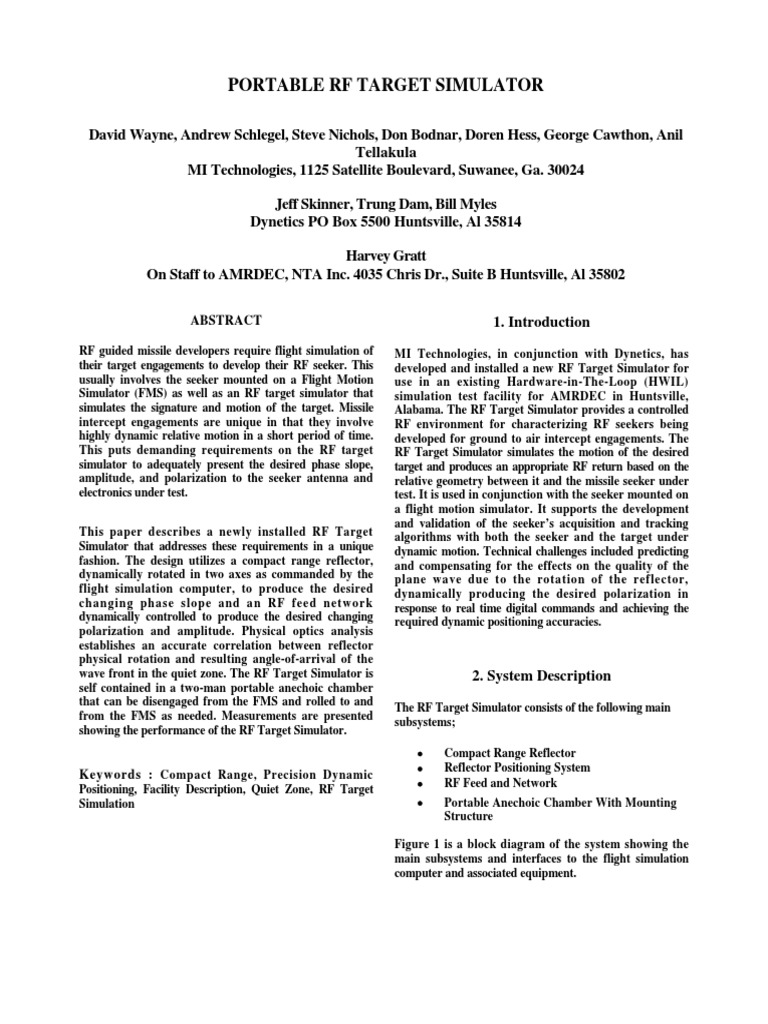 Portable RF Target Simulator | PDF | Polarization (Waves) | Simulation