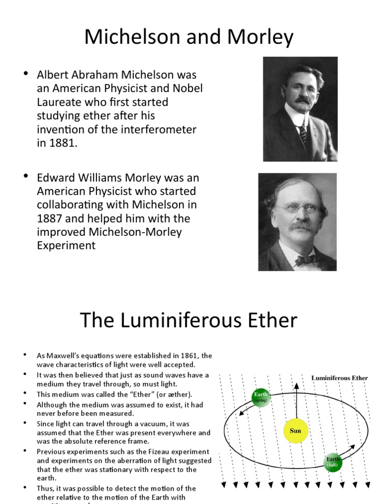 Michelson and Morley | PDF | Luminiferous Aether | Interferometry