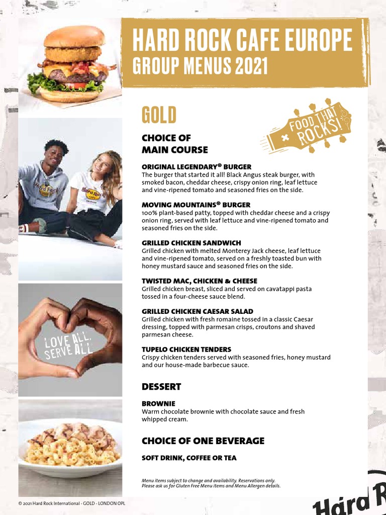 Hard Rock Cafe Europe: Group Menus 2021 | Download Free PDF ...