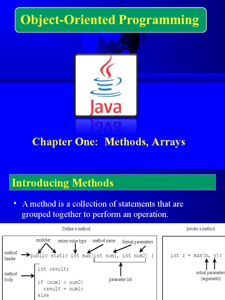 Chapter One Methods Arrays Pdf Parameter Computer Programming 2527