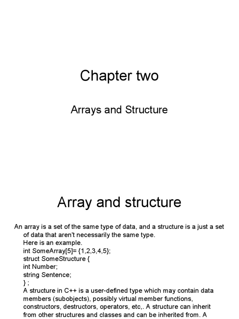 Chapter Two Arrays And Structure Pdf Array Data Structure String