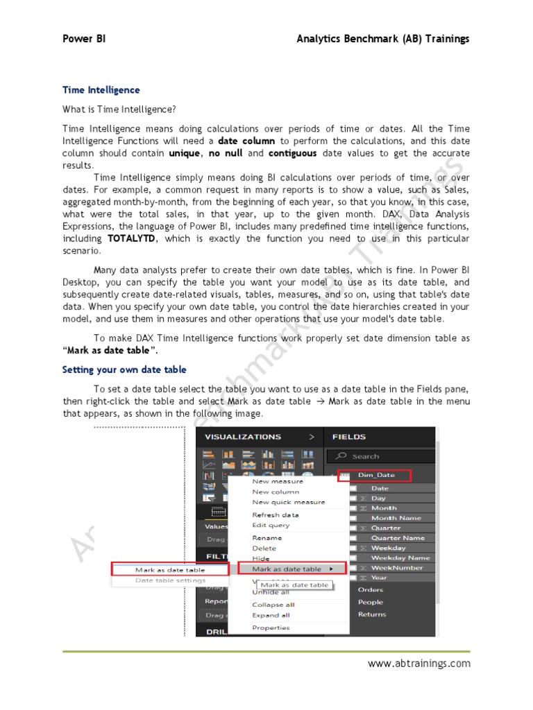 DAX Functions - Time Intelligence Functions | PDF | Data Analysis ...