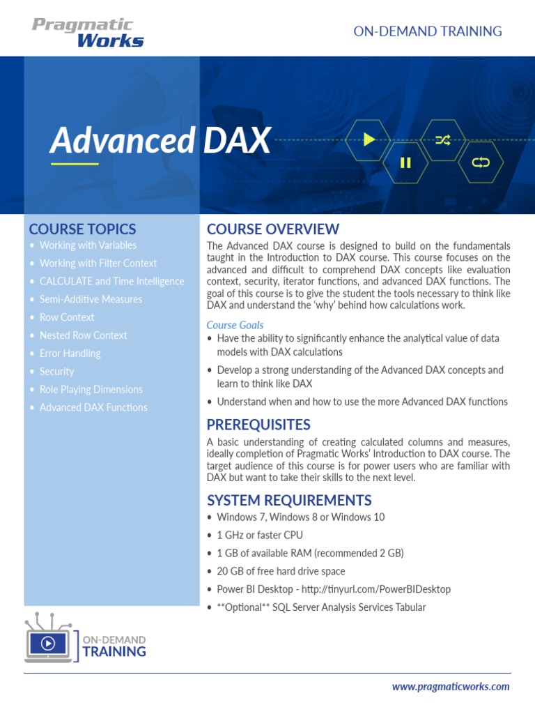 Advanced DAX ODT Data Sheet | PDF | Microsoft Windows | Understanding