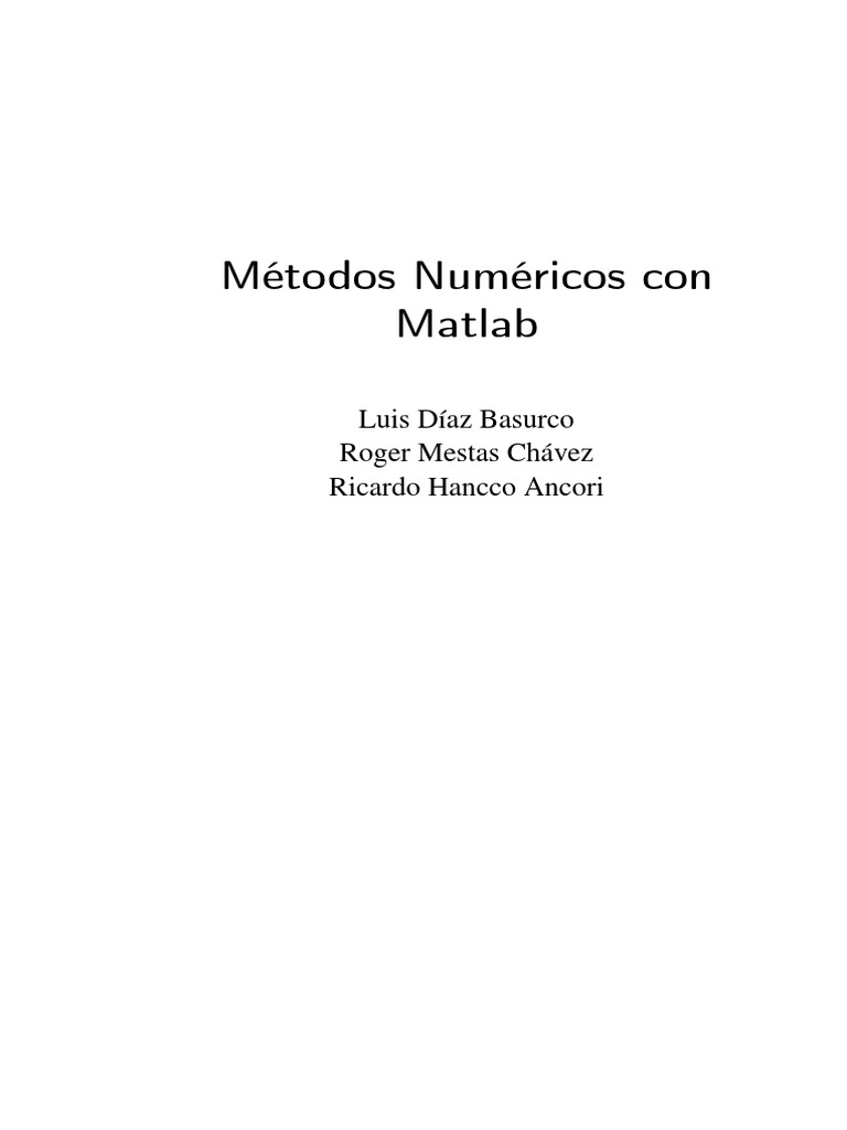 Metodos Numericos Con Matlab | PDF | Matriz (Matemáticas) | Archivo de computadora