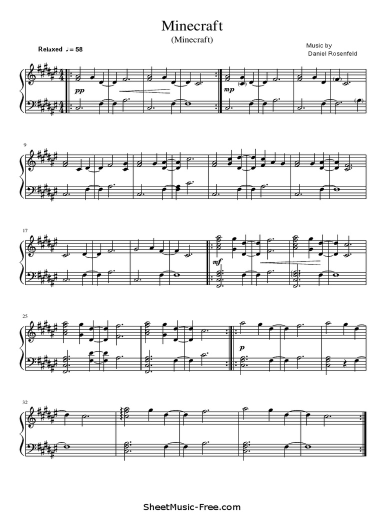 Minecraft Sheet Music Minecraft | PDF | Musicians