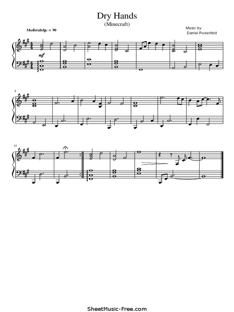 Dry Hands Sheet Music Minecraft | PDF