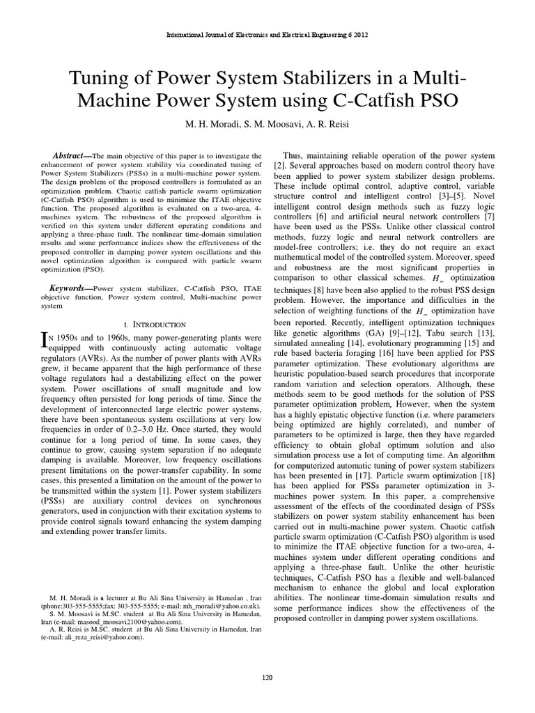 Tuning of Power System | PDF | Mathematical Optimization | Control Theory