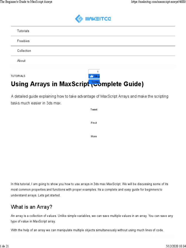 3d MAX Script | Download Free PDF | Array Data Structure | Array Data Type