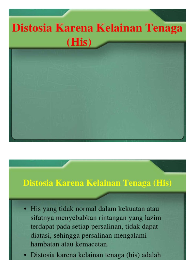 Distosia Akibat Kelainan His pada Persalinan | PDF