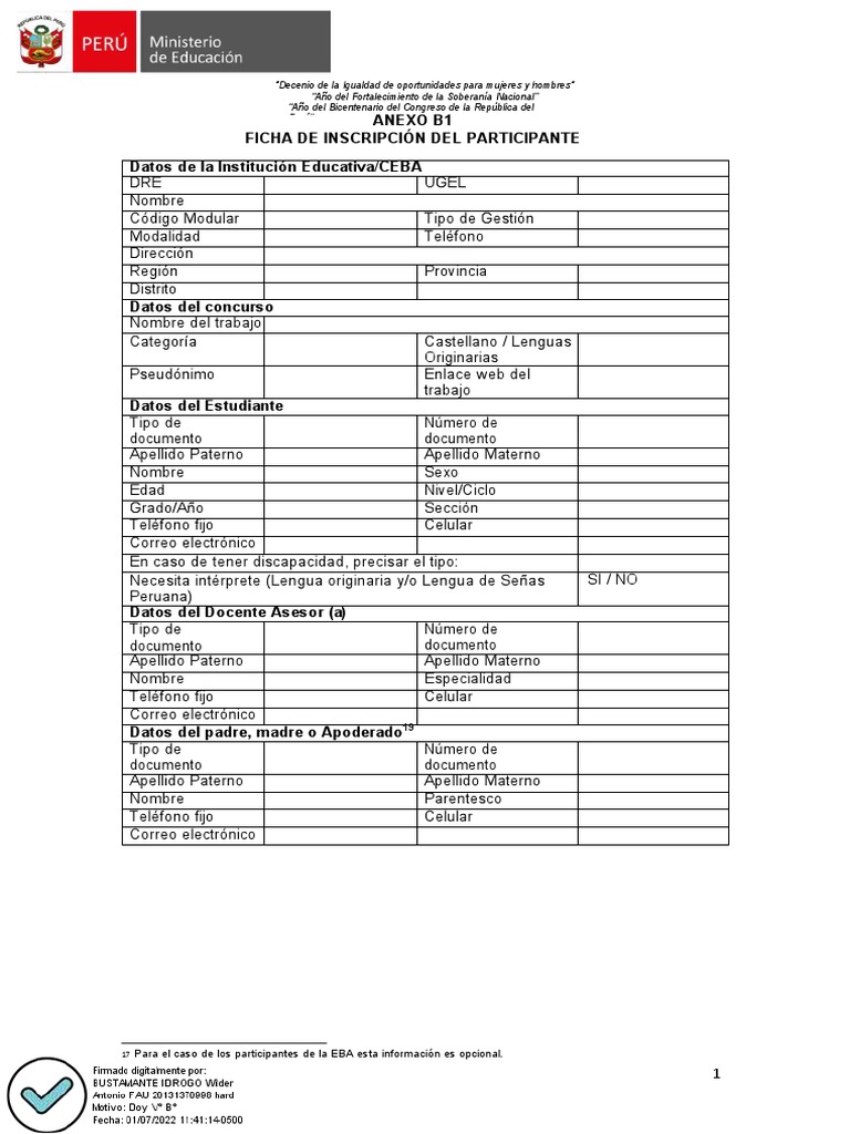 Formulario de inscripción para concurso educativo | PDF | Cómics | Diálogo