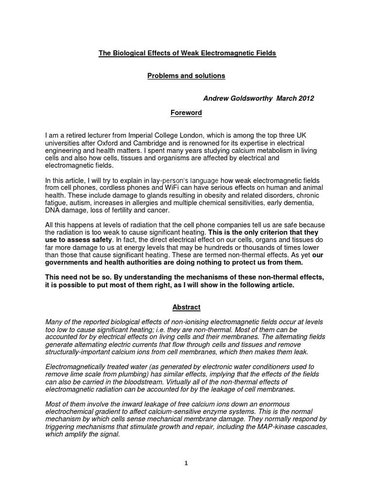 1A-Biol Effects EMFs 2012 DH1 | PDF | Neuron | Autism Spectrum