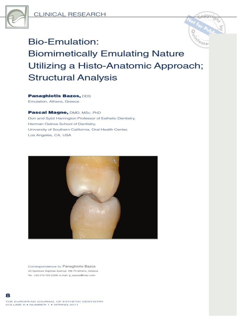 Bio-Emulation: Biomimetically Emulating Nature Utilizing A Histo ...