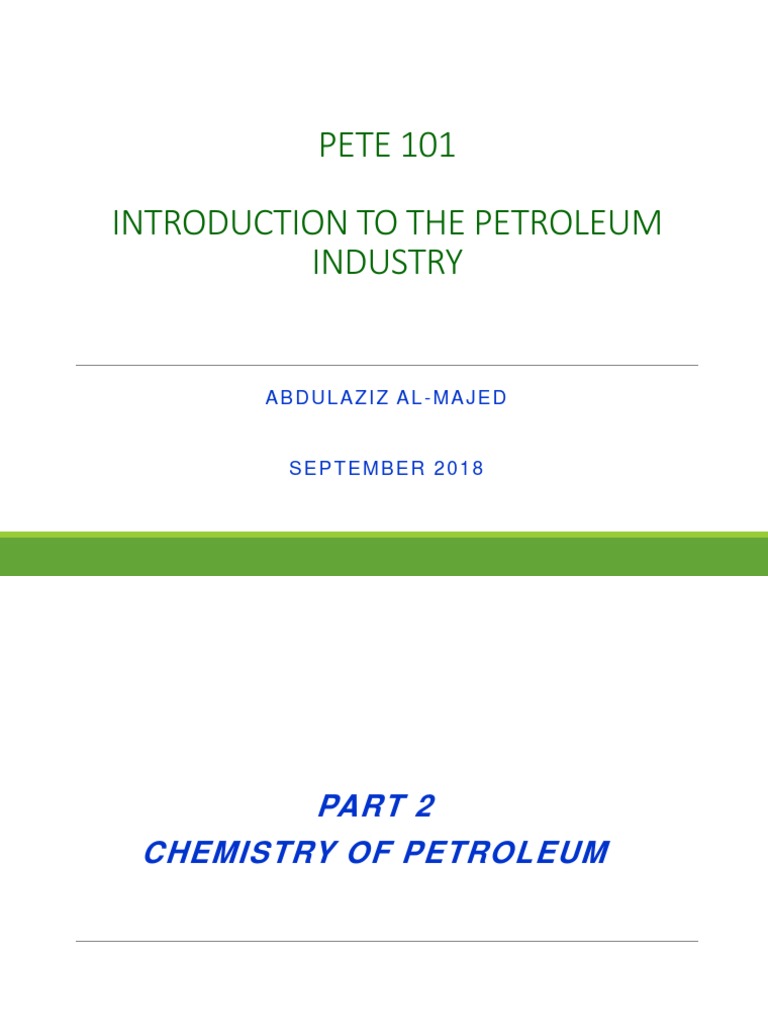 Part 2 - Chemistry of Petroleum2 | PDF | Petroleum | Organic Compounds