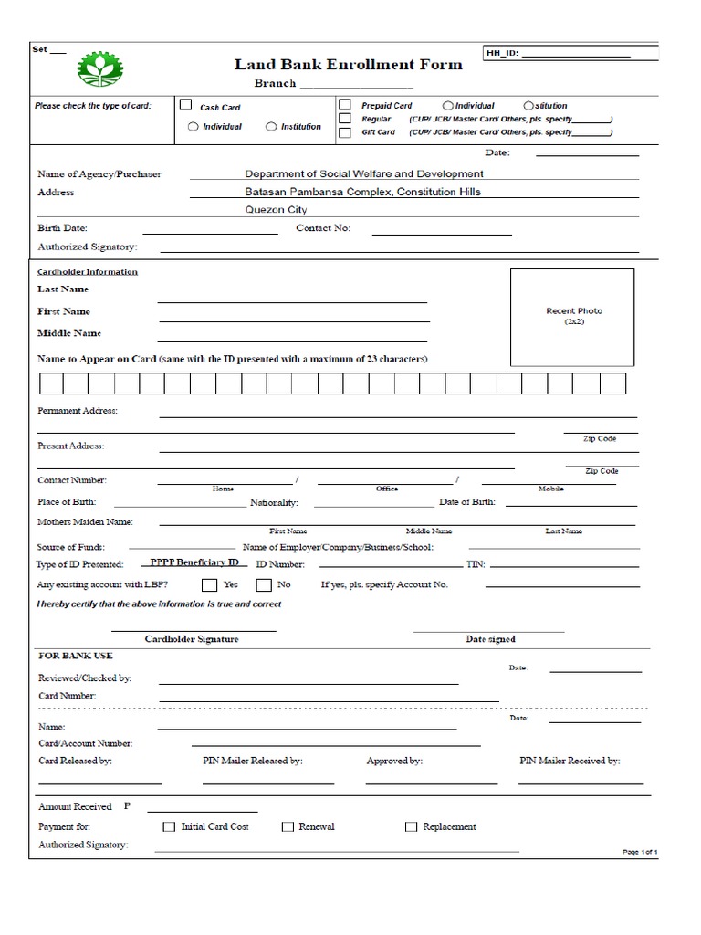 Blank LBP Form | PDF