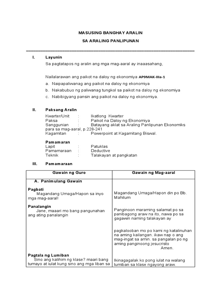 Lesson-Plan Ap10 | PDF