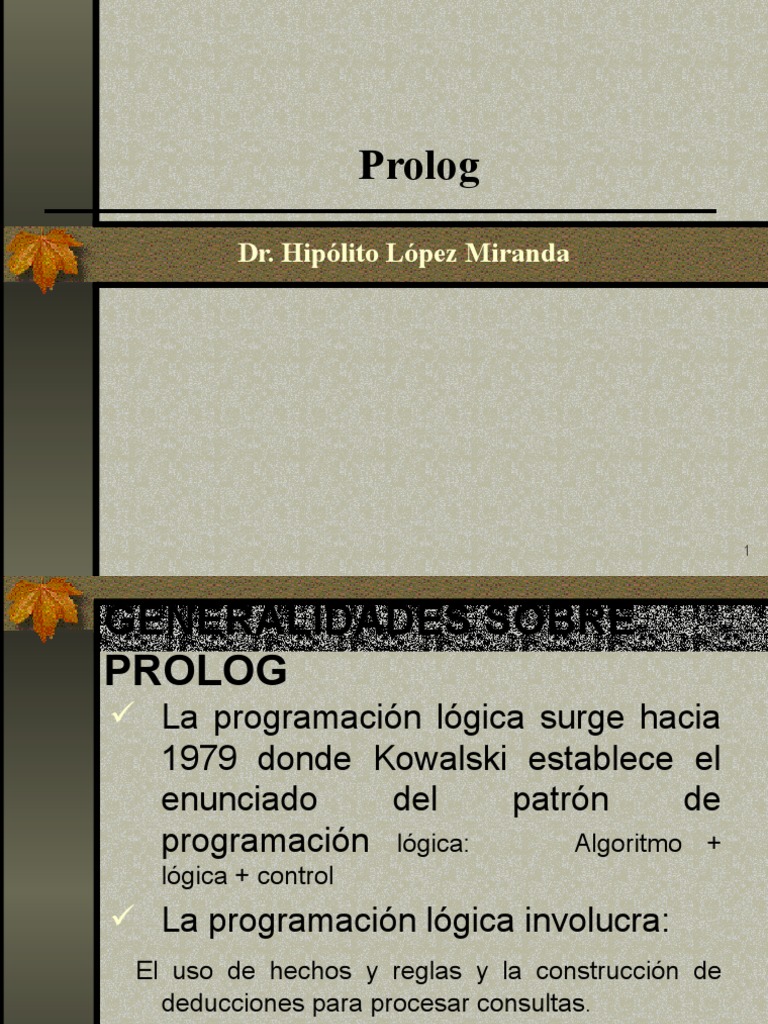 Prolog | PDF | Lógica de primer orden | Lenguaje de programación
