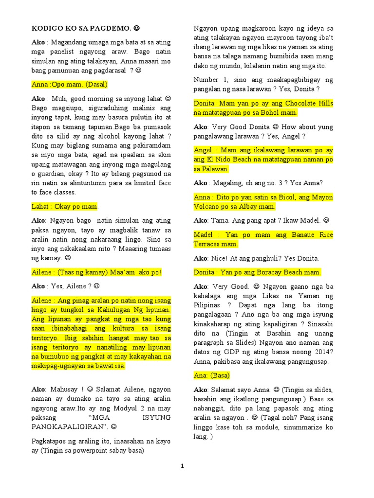 Script For DEMO TEACHING Final | PDF