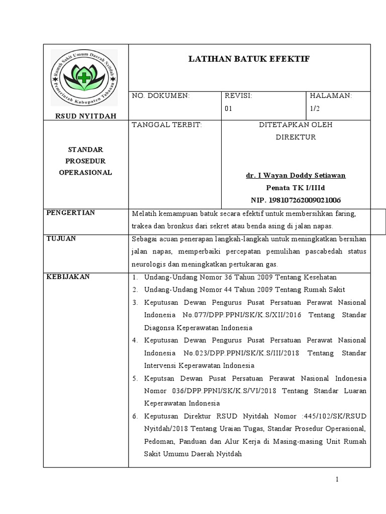 24.spo Latihan Batuk Efektif | PDF | Pengembangan Diri | Kesehatan Holistik