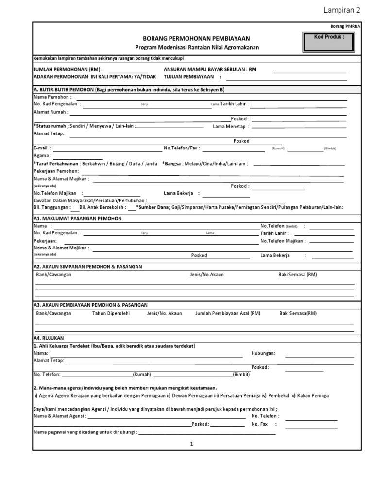 Borang Permohonan Dan Checklist PMRNA | PDF
