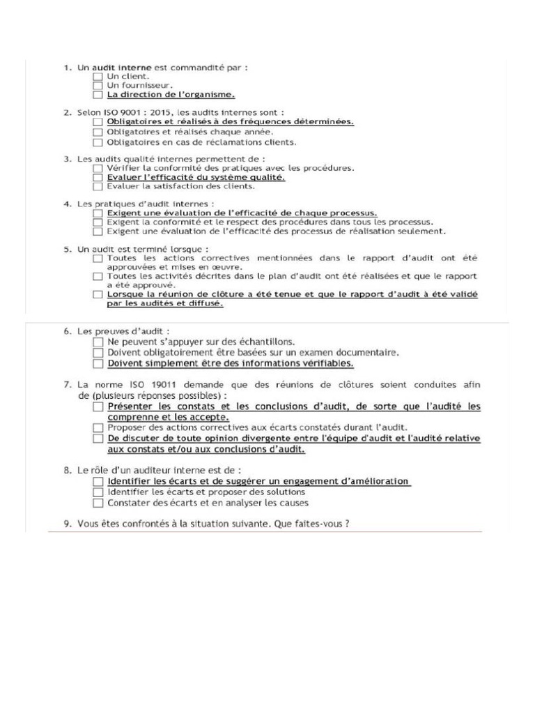 QCM Audit | PDF
