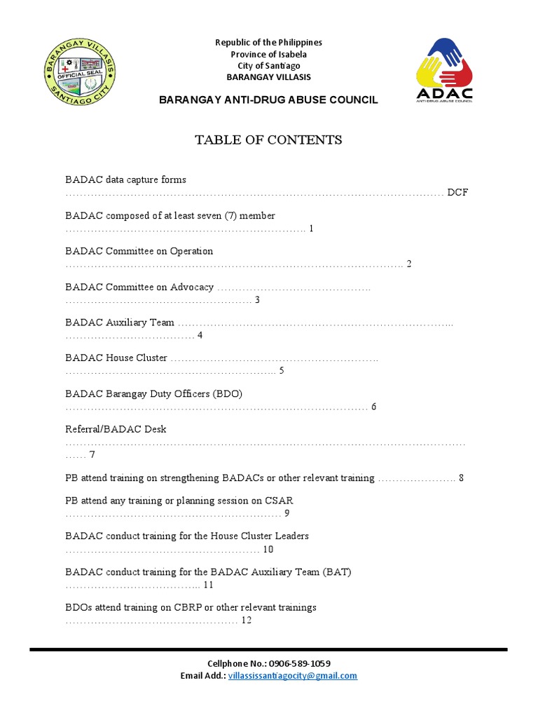 Barangay Anti-Drug Abuse Council: Republic of The Philippines Province ...