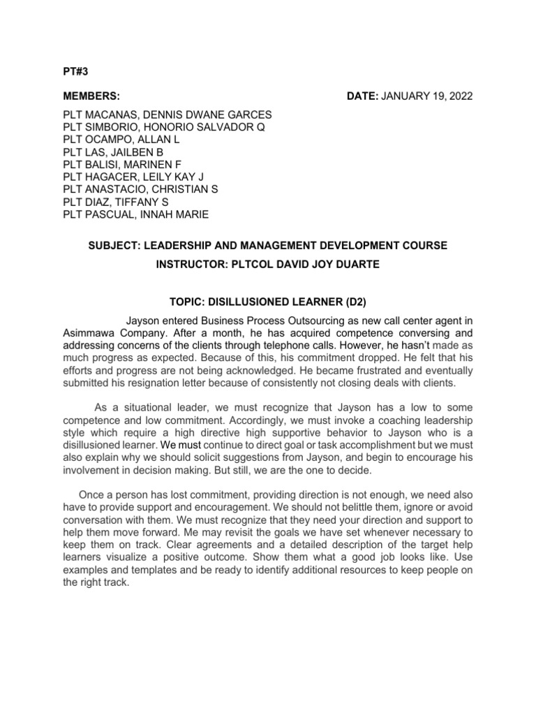 Disillusioned Learner | PDF | Leadership | Behavioural Sciences