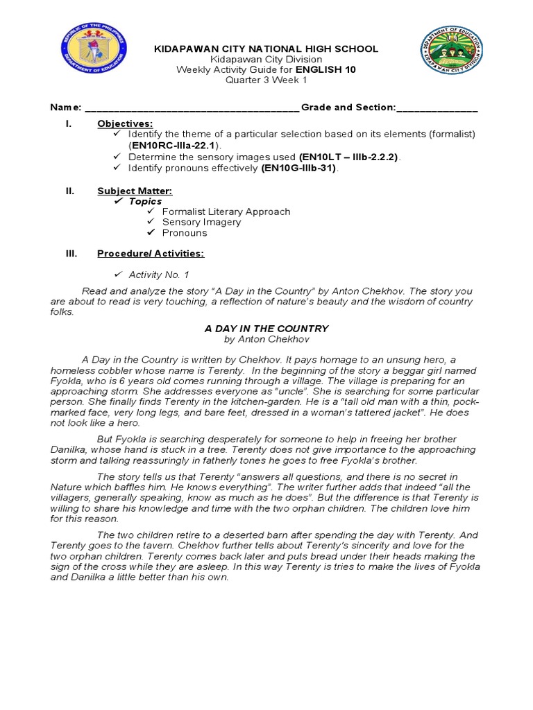 Quarter 3 Module 1 (ENGLISH 10 SLM) | PDF | Senses | Grammatical Number