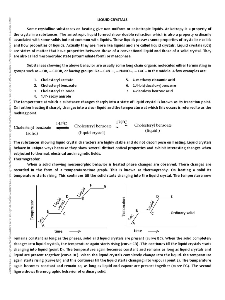 Liquid Crystals | PDF | Liquid Crystal | Materials Science