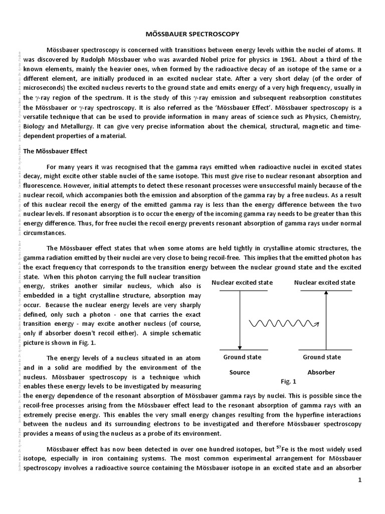 Mossbauer Spectros | PDF | Gamma Ray | Spectroscopy