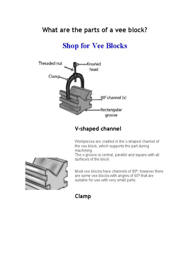 What Are The Parts of A Vee Block | PDF
