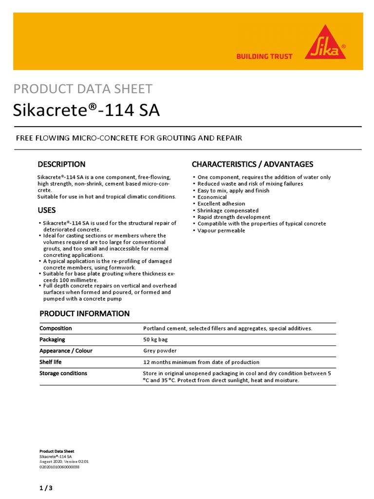114 grout | PDF | Concrete | Civil Engineering
