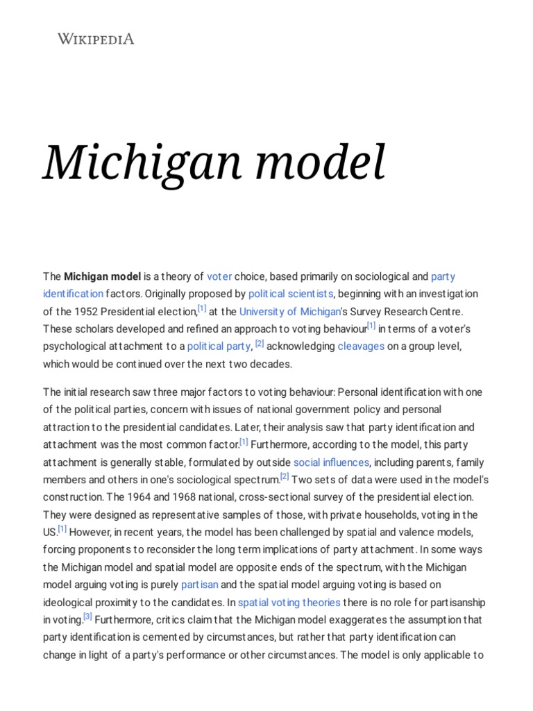 Michigan Model - Wikipedia | PDF | Science | Behavioural Sciences