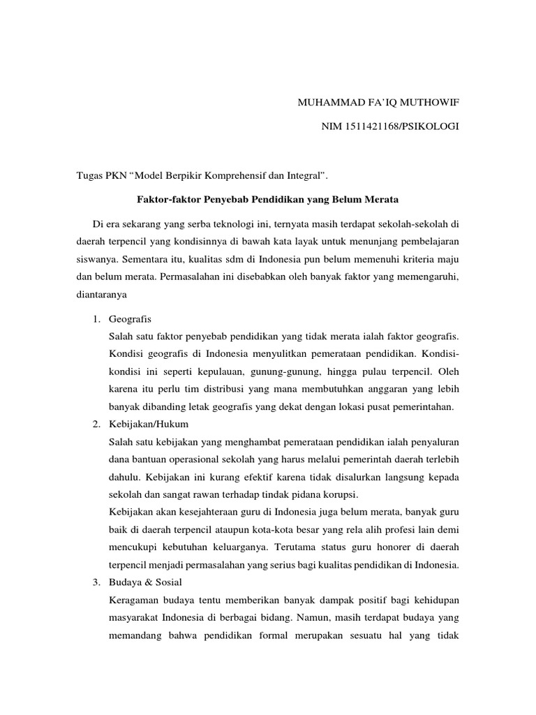 ModelBerpikir Tugas PKN M.faiq Muthowif | PDF | Karier & Perkembangan | Ilmu Sosial