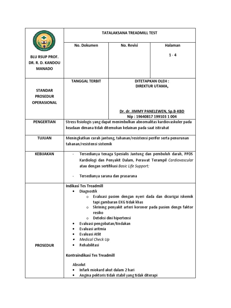THE BRUCE PROTOCOL TREADMILL TEST | PDF